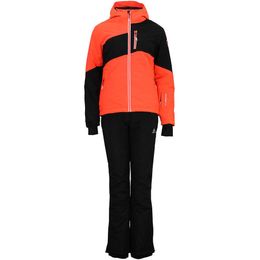 Peak Mountain 2tlg. Ski-/ Snowboardoutfit "Anice" in Orange/ Schwarz - 64% | Gr&ouml;&szlig;e L | Damen-outdoorjacken