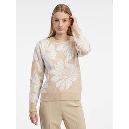 ORSAY Pullover in Beige/ Wei&szlig; - 27% | Gr&ouml;&szlig;e L | Damen-pullover-cardigans