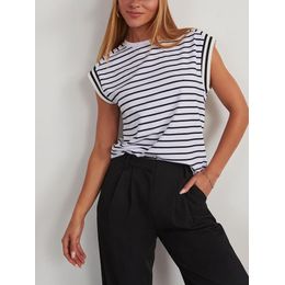 Milan Kiss Shirt in Wei&szlig;/ Schwarz - 45% | Gr&ouml;&szlig;e L | Damen-tops