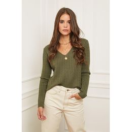 L'armoire de Suzette Pullover in Khaki - 76% | Gr&ouml;&szlig;e 34/36 | Damen-pullover-cardigans
