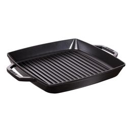 Staub Grill Pans Grillpfanne 33 cm, quadratisch, Schwarz, Gusseisen
