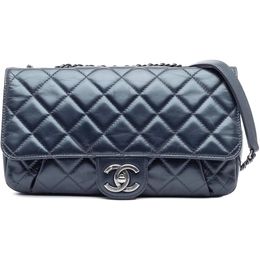 Chanel Hobo Bags - Quilted Glazed Calfskin Coco Pleats Flap - Gr. unisize - in Blau - f&uuml;r Damen