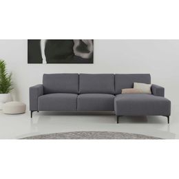 Home Affaire Ecksofa &raquo;Tournon, L-Form, Breite 262 cm, Webstoff, Chenille&laquo; Designsofa im nordischen Stil, Wellenunterfederung, Metallf&uuml;&szlig;e grau 100% 