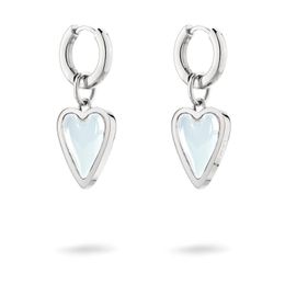Liebeskind Berlin Damen Paar Creolen &raquo;Schmuck Ohrringe mit abnehmbaren Herz-Einh&auml;ngern Glass Heart&laquo; mit Glasstein