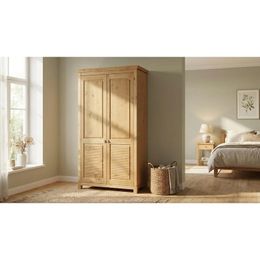 OTTO home Kleiderschrank &raquo;Rauna, mit Lamellen und Kassetten, klassischer Landhausstil, rustikal&laquo; 2 Breiten: 113/159 cm H/T ca. 195/60 cm, massive 