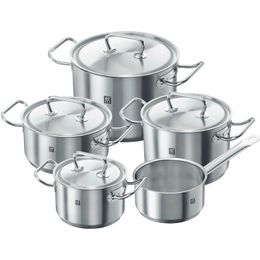 Zwilling Topf-Set &raquo;Classic&laquo; Set, Bratentopf 20 cm, je 1 Kochtopf 16/20/24 cm, Stieltopf 16 cm, 9 Stk. tlg. Edelstahl 18/10 silber