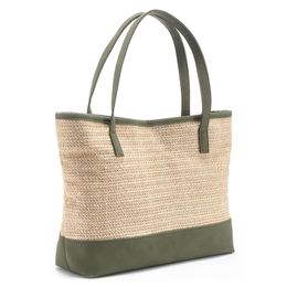 Vivance Damen Shopper &raquo;Strandtasche&laquo; Schultertasche,Korbtasche,Tragetasche,Bast-Optik VEGAN