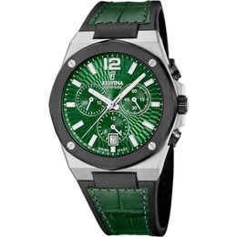 Festina Herren Chronograph &raquo;Vallee&laquo; Quarzuhr, Armbanduhr, Herrenuhr, Swiss Made, Lederarmband, analog, Tag