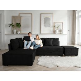 Home Affaire Ecksofa inkl. Bettfunktion, Bettkasten, 3 Zierkissen, Boxspringbett 180x200 cm 100% Polyester