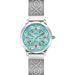 Thomas Sabo Damen Thomas Sabo Quarzuhr &raquo;KALEIDOSKOP LIBELLE&laquo; Damenuhr, Armbanduhr, Schmucksteine, Libellen, Edelstahl silber