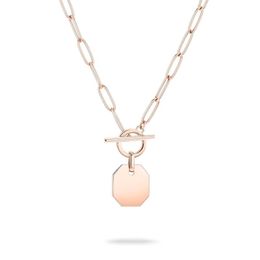 Liebeskind Berlin Damen Kette mit Anh&auml;nger &raquo;Schmuck Edelstahl Halskette The T-Bar Plate&laquo; rosa