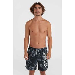 O`Neill O'neill Herren O'Neill Badeshorts &raquo;MIX & MATCH CALI FLORAL 16'' SWIM SHORTS&laquo; mit Logodruck, mit Kordel, pflegeleicht, aus Polyester schwarz M, N-Gr
