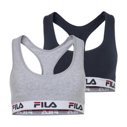 Fila Damen Bustier &raquo;WOMAN BUSTIER&laquo; 2er Pack, ohne Polsterung und ohne B&uuml;gel, Racerbackr&uuml;cken blau XS, N-Gr