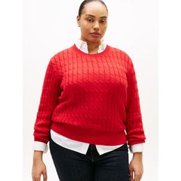 Tommy Hilfiger Curve Damen Rundhalspullover &raquo;CRV CO CABLE MID GG C-NK LS SWT&laquo; in gro&szlig;en Gr&ouml;&szlig;en, mit Zopfmuster 52