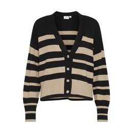 Saint Tropez Strickjacke 'Inette' Damen Gr&ouml;&szlig;e S beige / schwarz