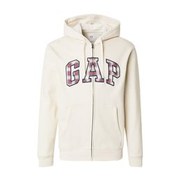 GAP Zip-Up Hoodie 'HERITAGE' male Beige size XXL