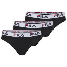 Fila Damen Brasilslip &raquo;WOMAN BRAZILIAN SLIP&laquo; 3er Pack, mit elastischem Logobund schwarz XS