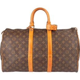 Louis Vuitton Crossbody Bags - Louis Vuitton Canvas Monogram Keepall 45 - Gr. unisize - in Braun - f&uuml;r Damen