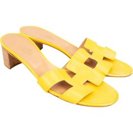 Herm&egrave;s Herm&egrave;s Sandalen - Hermes Yellow Leather Oasis Sandals (36) - Gr. ONE_SIZE - in Gelb - f&uuml;r Damen