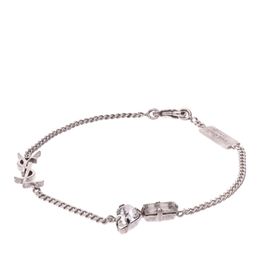 SAINT LAURENT Armband - Cassandre Charm Bracelet Silver - Gr. M - in Silber - f&uuml;r Damen