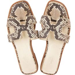 Herm&egrave;s Herm&egrave;s Sandalen - Hermes Python Leather Oran Sandals (36,5) - Gr. ONE_SIZE - in Bunt - f&uuml;r Damen