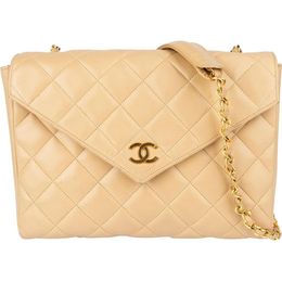 Chanel Crossbody Bags - Chanel Quilted Lambskin 24K Gold Single Flap Cross - Gr. unisize - in Schwarz - f&uuml;r Damen