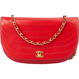 Chanel Crossbody Bags - Chanel Stitching Lambskin 24K Gold Single Flap Sho - Gr. unisize - in Rot - f&uuml;r Damen