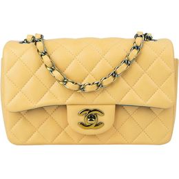 Chanel Crossbody Bags - Chanel Quilted Lambskin Single Flap Crossbody Bag - Gr. unisize - in Gelb - f&uuml;r Damen