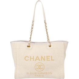 Chanel Crossbody Bags - Chanel White Christmas Gold Tone Glitter Deauville - Gr. unisize - in Beige - f&uuml;r Damen