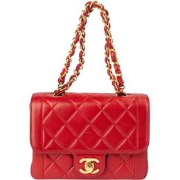 Chanel Crossbody Bags - Chanel Quilted Lambskin 24K Gold Single Flap Shoul - Gr. unisize - in Rot - f&uuml;r Damen