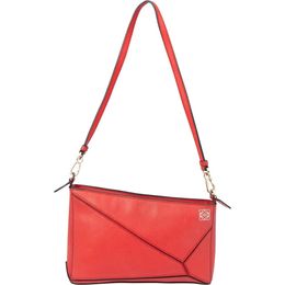 Loewe Crossbody Bags - Loewe Red Leather Puzzle Clutch Shoulder Bag - Gr. unisize - in Rot - f&uuml;r Damen