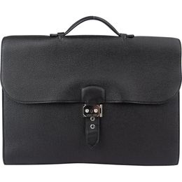 Herm&egrave;s Herm&egrave;s Crossbody Bags - Hermes Noir Leather Sac a Depeches Business Handba - Gr. unisize - in Schwarz - f&uuml;r Damen