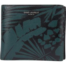SAINT LAURENT Portemonnaie - SAINT LAURENT Caviar Petroleum Jungle Print Wallet - Gr. unisize - in Schwarz - f&uuml;r Damen