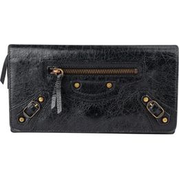 Balenciaga Portemonnaie - Balenciaga Black Leather City Wallet - Gr. unisize - in Schwarz - f&uuml;r Damen