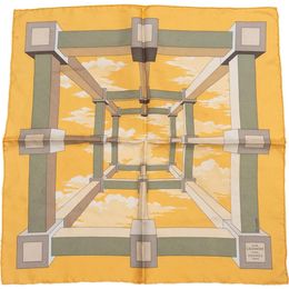 Herm&egrave;s Herm&egrave;s T&uuml;cher & Schals - Hermes Classic "Perspective" Silk Carre 45 Scarf T - Gr. unisize - in Gelb - f&uuml;r Damen