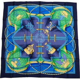 Herm&egrave;s Herm&egrave;s T&uuml;cher & Schals - Hermes Classic "GRANDE TENUE" Silk Carre 90 Scarf - Gr. unisize - in Blau - f&uuml;r Damen