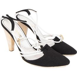 Chanel Hohe Schuhe - Chanel Cotton CC Sling High Heels (36) - Gr. ONE_SIZE - in Bunt - f&uuml;r Damen