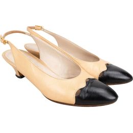 Chanel Hohe Schuhe - Chanel Classic Vintage Bicolor Leather Pumps (34) - Gr. ONE_SIZE - in Bunt - f&uuml;r Damen