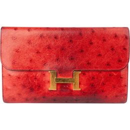 Herm&egrave;s Herm&egrave;s Portemonnaie - Hermes Red Ostrich Constance H Wallet - Gr. unisize - in Gold - f&uuml;r Damen