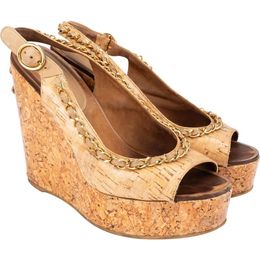 Chanel Espadrilles - Chanel Cork CC Espadrilles Shoes (36,5) - Gr. ONE_SIZE - in Bunt - f&uuml;r Damen