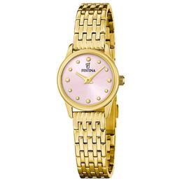 Festina Damen-Armbanduhr Quarz Goldfarben/Rosa | Gr.: onesize