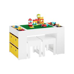 sobuy 3-teilig Set Kindertisch in Wei&szlig; - (B)87 x (H)50 x (T)50cm | Gr.: onesize