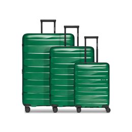 Bergpfeil Travel 4-Rollen Kofferset 3-tlg. mit Dehnfalte in emerald green metallic | Gr.: onesize