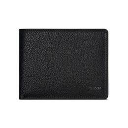 Redolz Leather Essentials QF Geldb&ouml;rse RFID Leder 11,5 cm in all black | Gr.: onesize