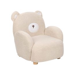 Beliani Kindersessel BOO in Beige/Braun - (W) 58 x (H) 56 x (L) 62 cm | Gr.: onesize