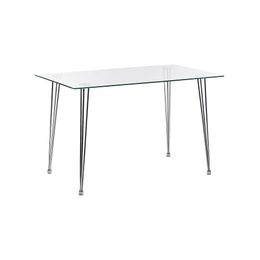 Beliani Esszimmertisch WINSTON in Silber - (W) 70 x (H) 74 x (L) 120 cm | Gr.: onesize