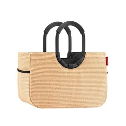 Reisenthel loopshopper M / Shopper 40 cm (teddy leo olive) in frame raffia black | Gr.: onesize