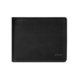 Redolz Leather Essentials QF Geldb&ouml;rse RFID Leder 12 cm ausklappbar in all black | Gr.: onesize