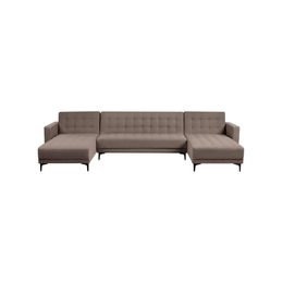 Beliani 3-tlg Modulsofa ABERDEEN in Beige/Schwarz | Gr.: onesize