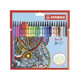 Papeterie/PBS - Premium-Filzstift - Stabilo Pen 68 - 24er Pack - mit 24 verschi | Gr.: onesize